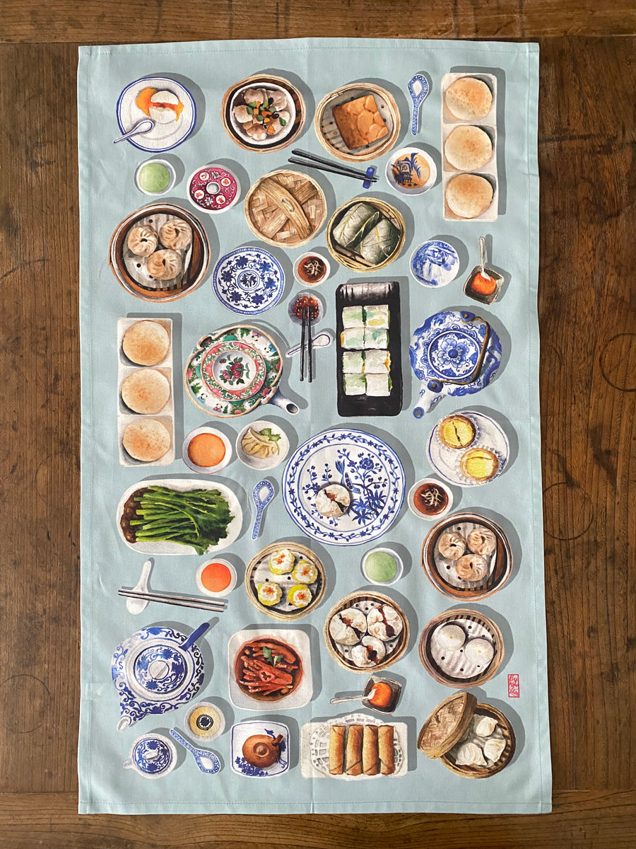 Tea Towel "Dim Sum blue" TT07 – By Mamalaterre